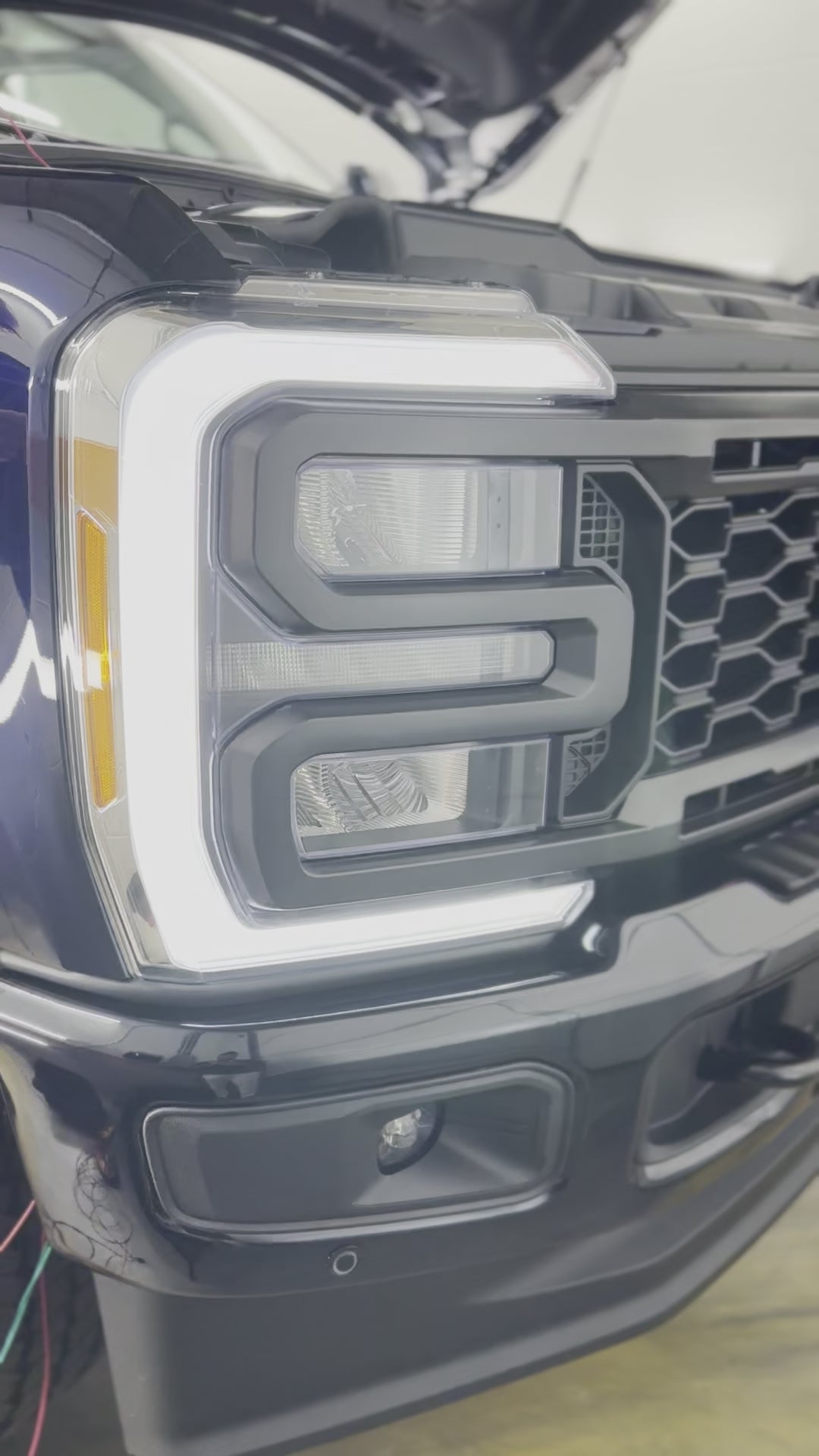 2023-Present Super Duty C-Ring (DRL) & LED Front Turn Signal Strobe Ki ...